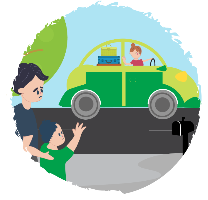 Download Boy Looking Sad, Waving Goodbye - Illustration - ClipartKey