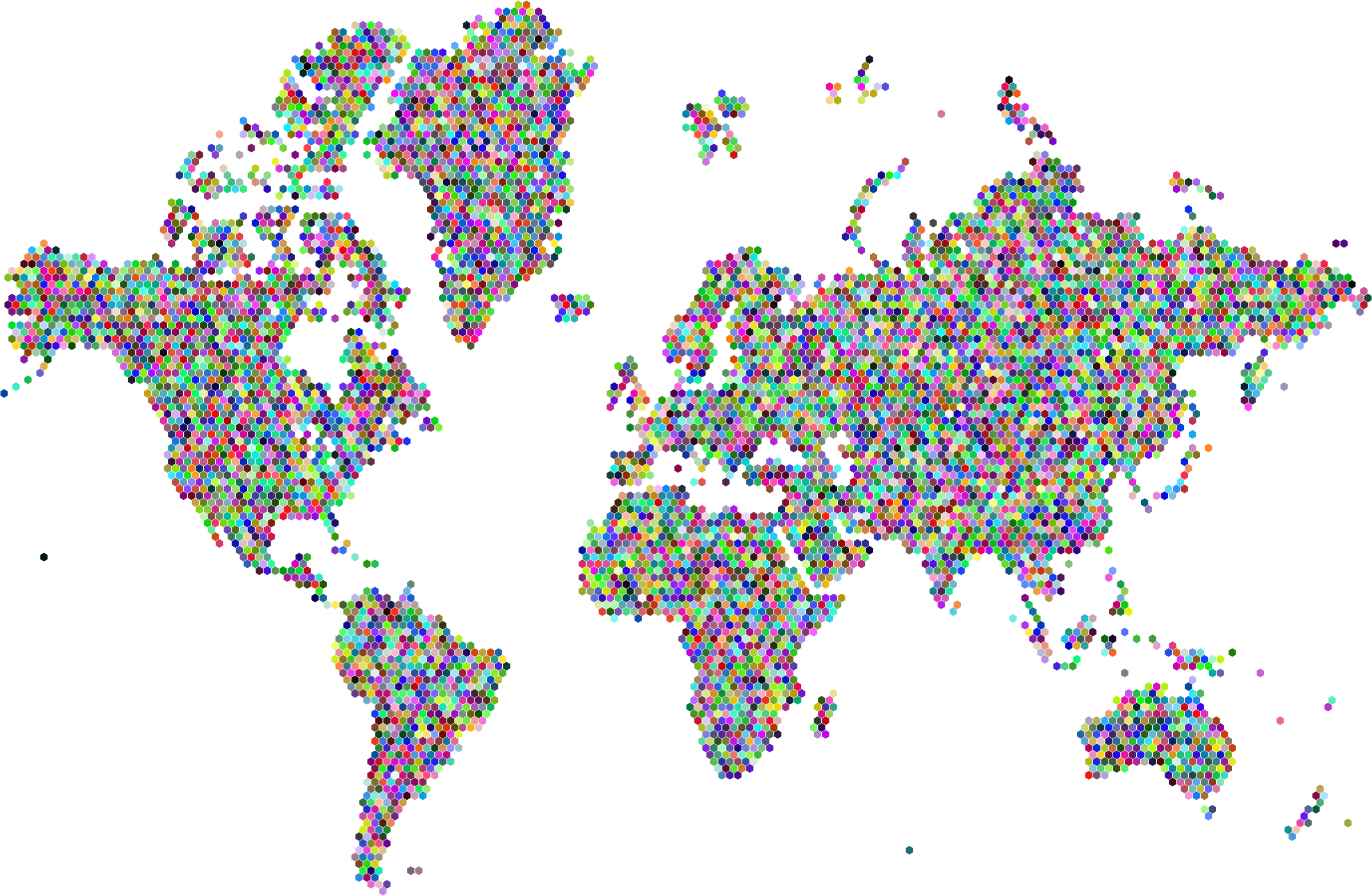 Download Clipart - Colorful World Map No Background - ClipartKey