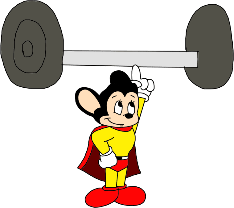 Download Mighty Mouse Lifting Weights - ClipartKey