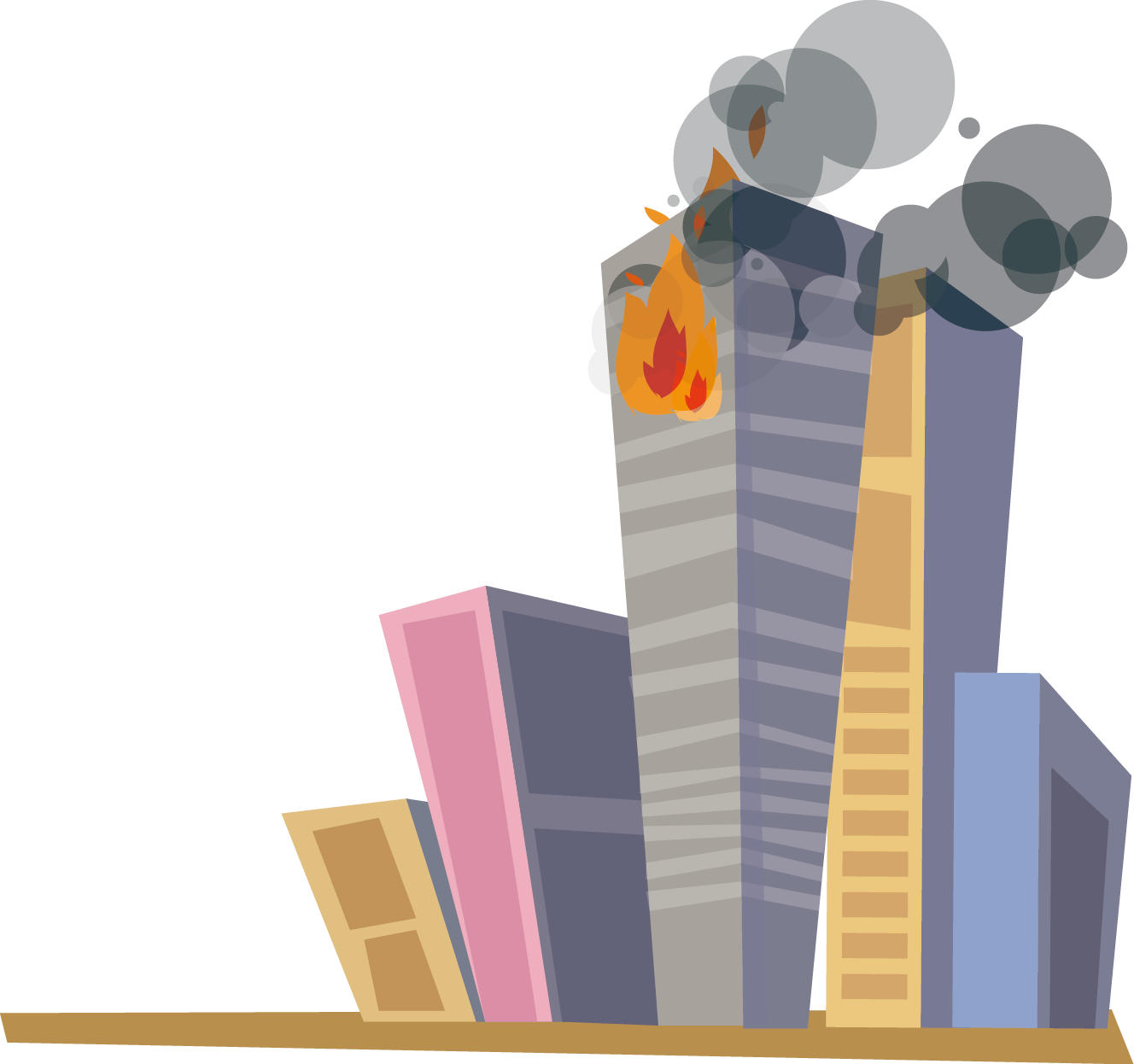 Download Cartoon Building On Fire - Building On Fire Animation - ClipartKey