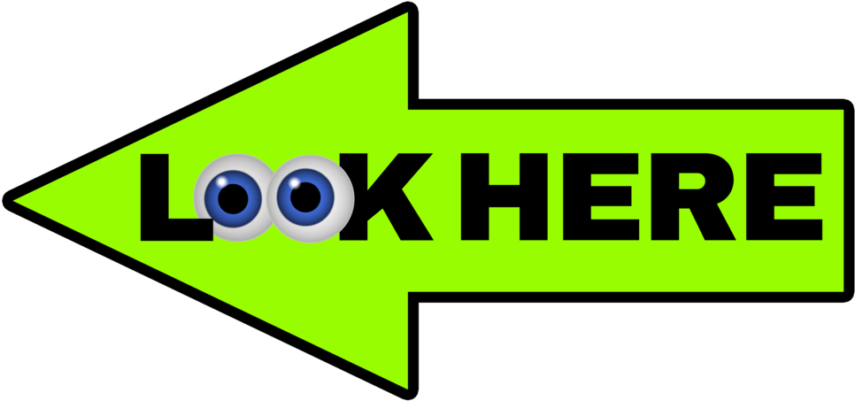 Download Colored "look Here - Look Here With Arrow - ClipartKey