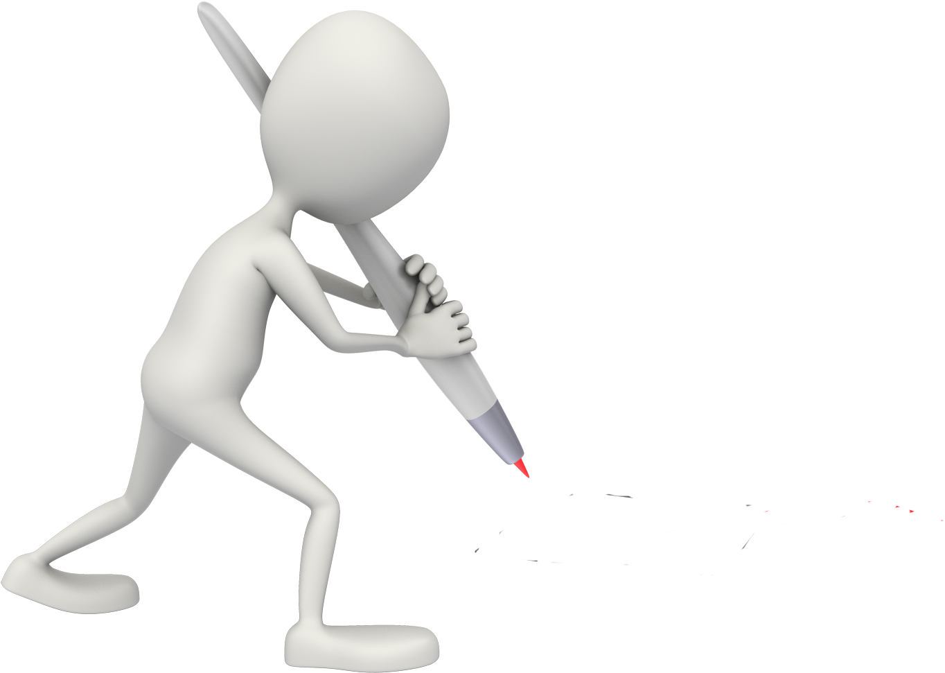 Download Stickman With Pen - 3d Stick Man Transparent Background ...