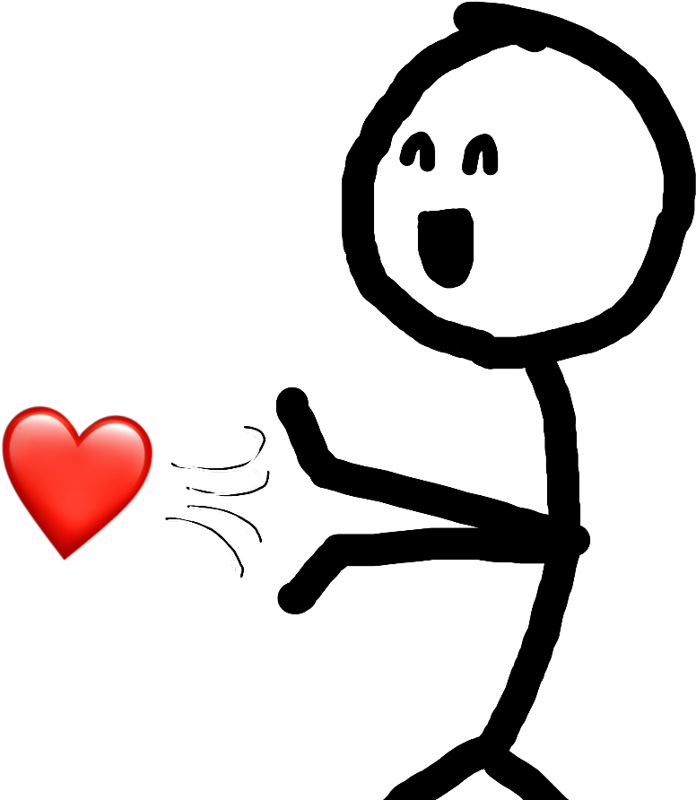 Download #stickman #love #happiness #meme - Heart - ClipartKey