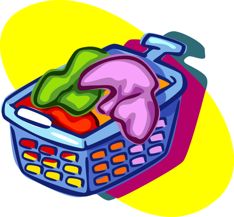 Download Vector Illustration Of Laundry Basket Hamper For Clean ...