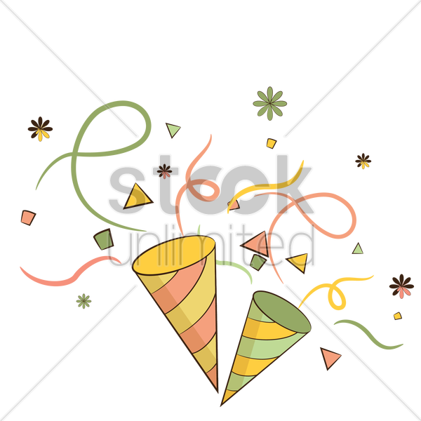 Download Birthday Confetti And Party Hats Vector Image - Confetti ...