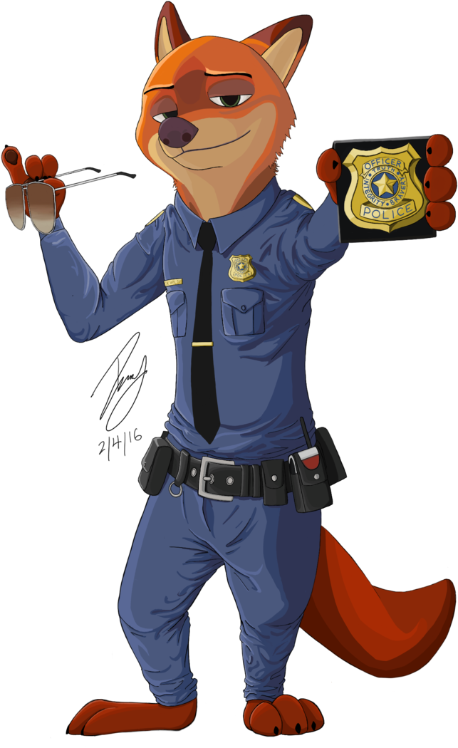Download Transparent Zootopia Clipart - Zootopia Nick Wilde Police ...