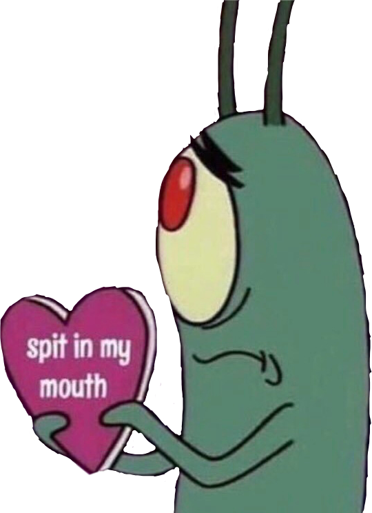 Download Transparent Spit Clipart - Spongebob Plankton Heart Meme ...