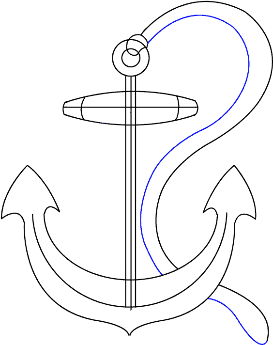 Download How To Draw Anchor - Line Art - ClipartKey