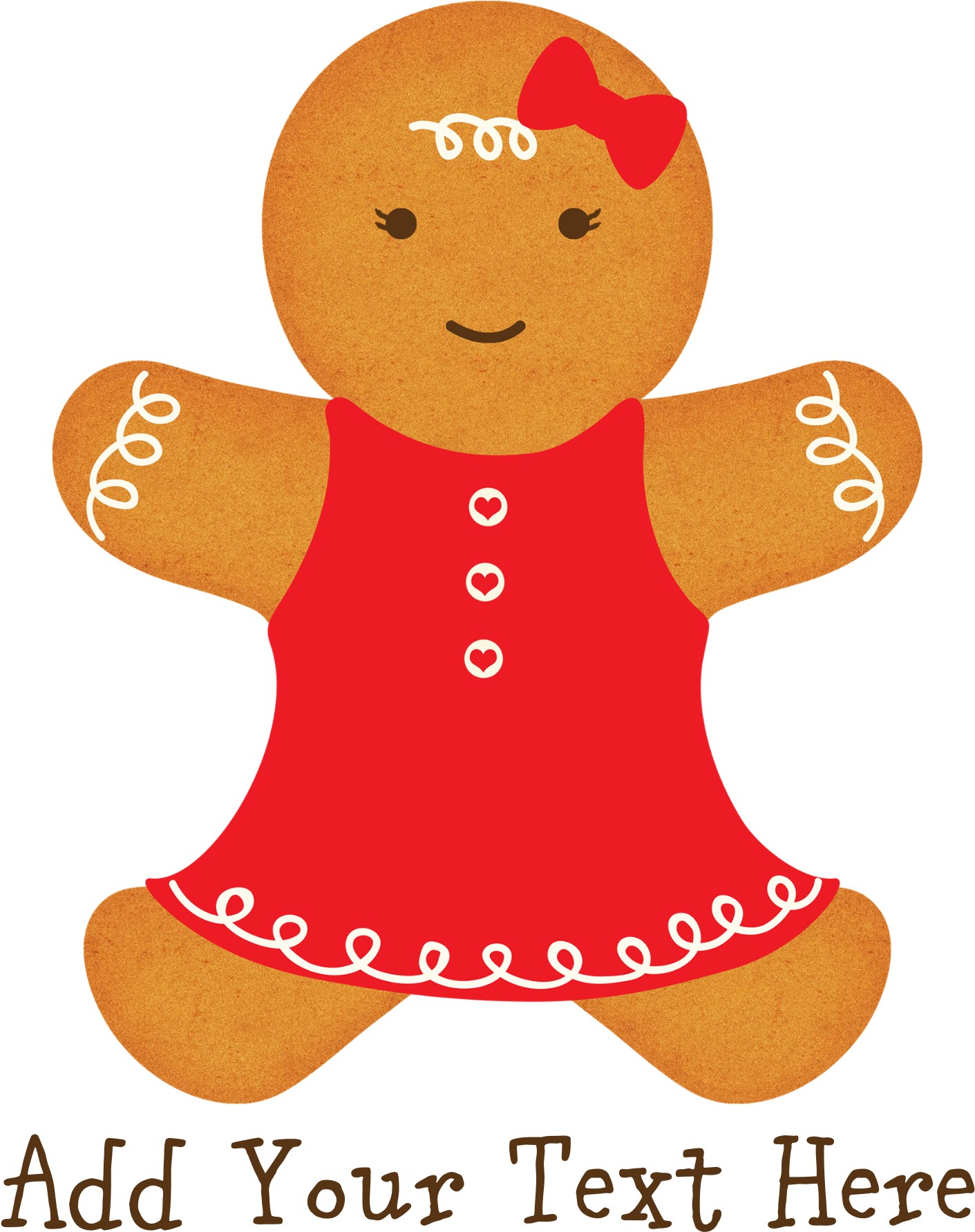 Download Transparent Gingerbread Girl Png - Cartoon - ClipartKey
