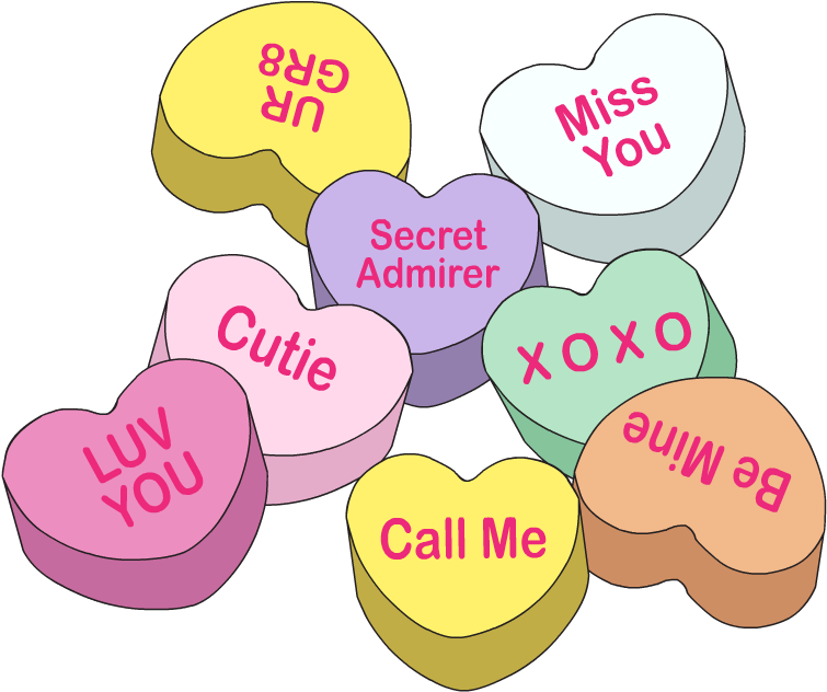 Download Transparent Conversation Hearts Png - Heart - ClipartKey