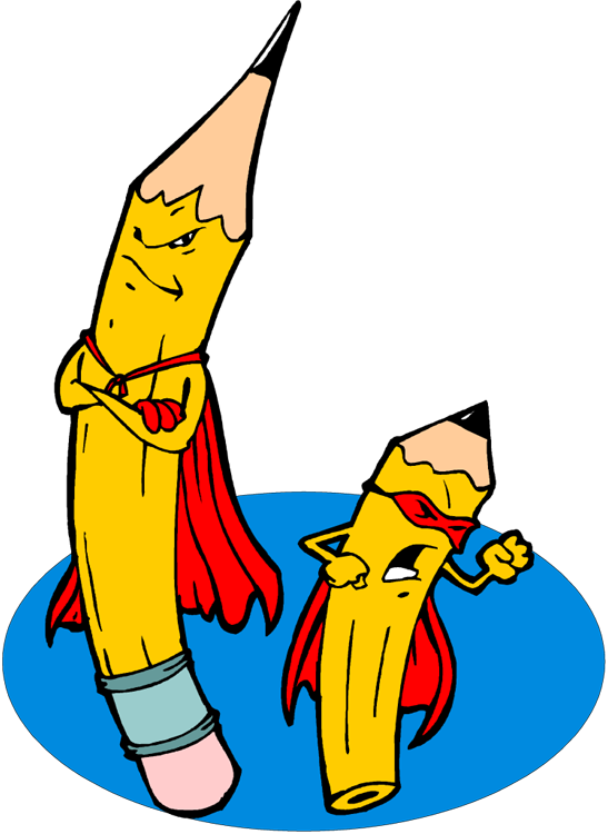 Download Superheroes Clipart Writer - Super Hero With Pencil - ClipartKey