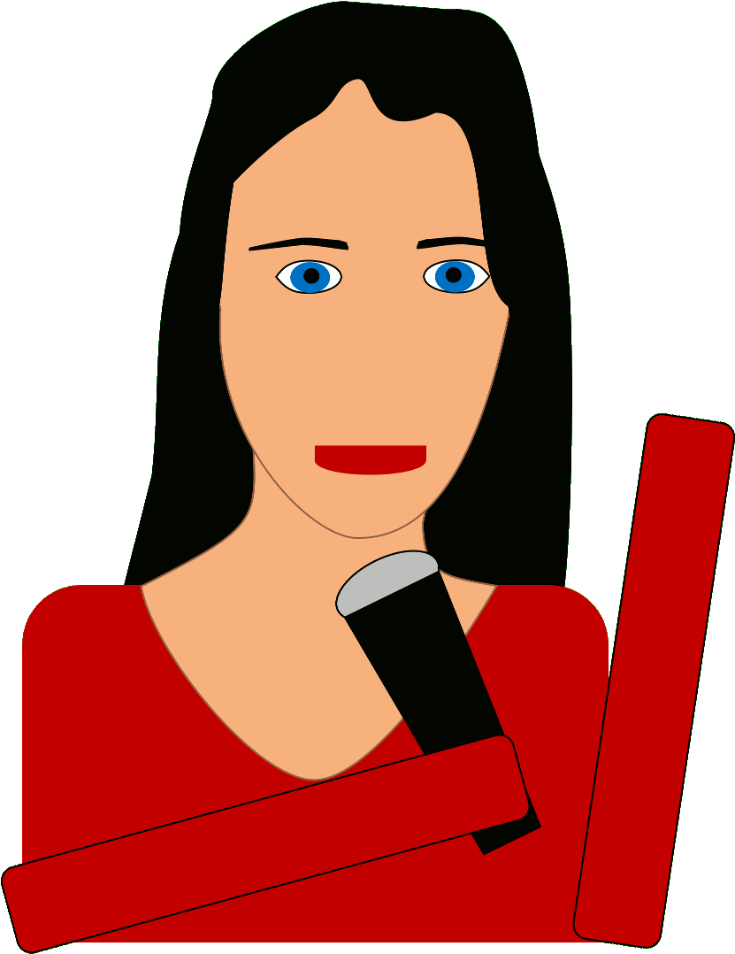 Download Toni Randle Swinging And Singing With Her Microphone - Cartoon ...