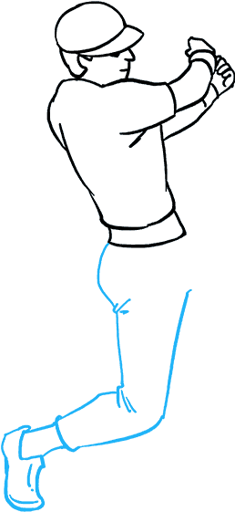 Download How To Draw Baseball Player - Line Art - ClipartKey