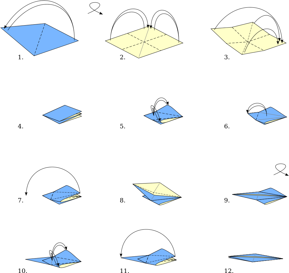 Download Origami Bird Base - Make Origami Bird Base - ClipartKey