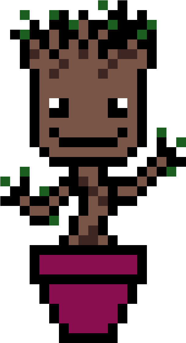 Download Transparent Groot Png - Minecraft Pixel Art Groot - ClipartKey