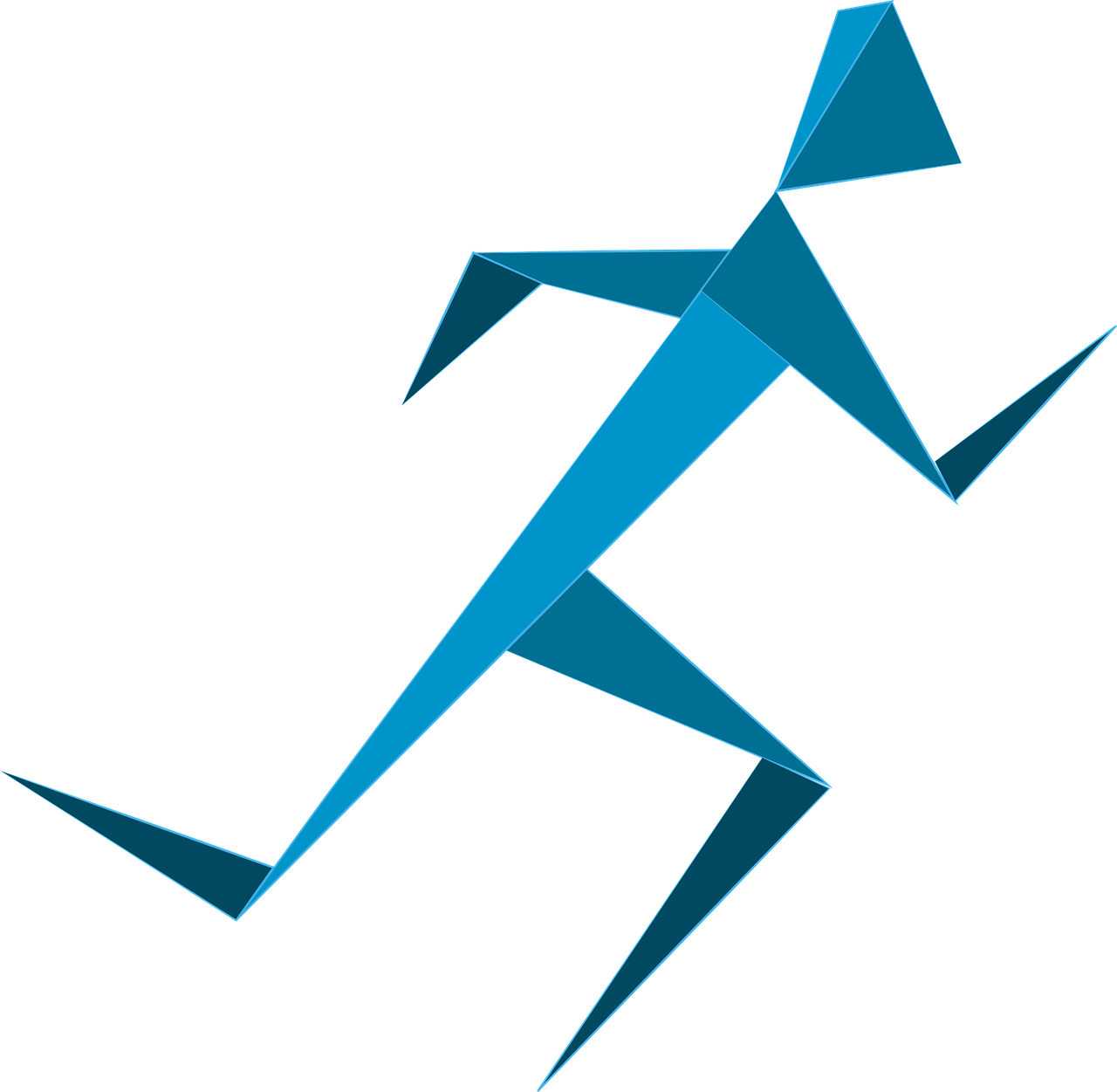 Download Blue Running Man - ClipartKey