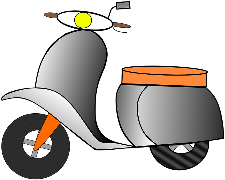 Download Motor Scooter, Roller, Two Wheeled Vehicle, Vespers - Cartoon ...