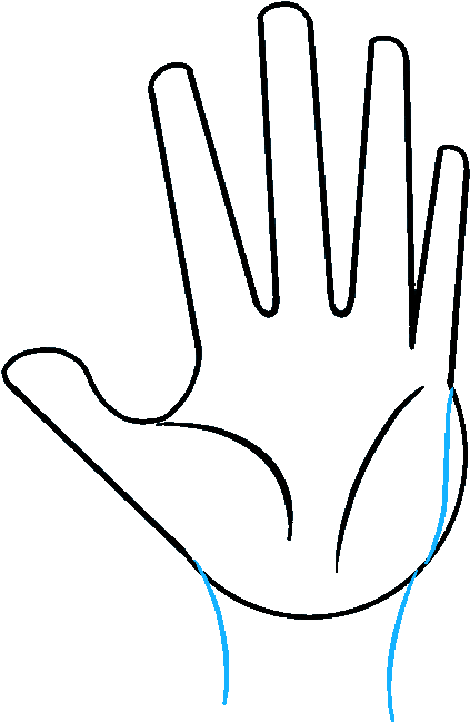 Download How To Draw Hand - Line Art - ClipartKey