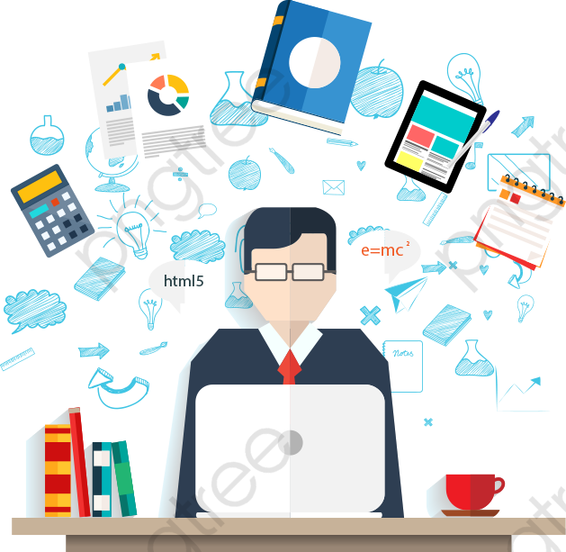 Download Computer Clipart Office - Work Flat Design Png - ClipartKey