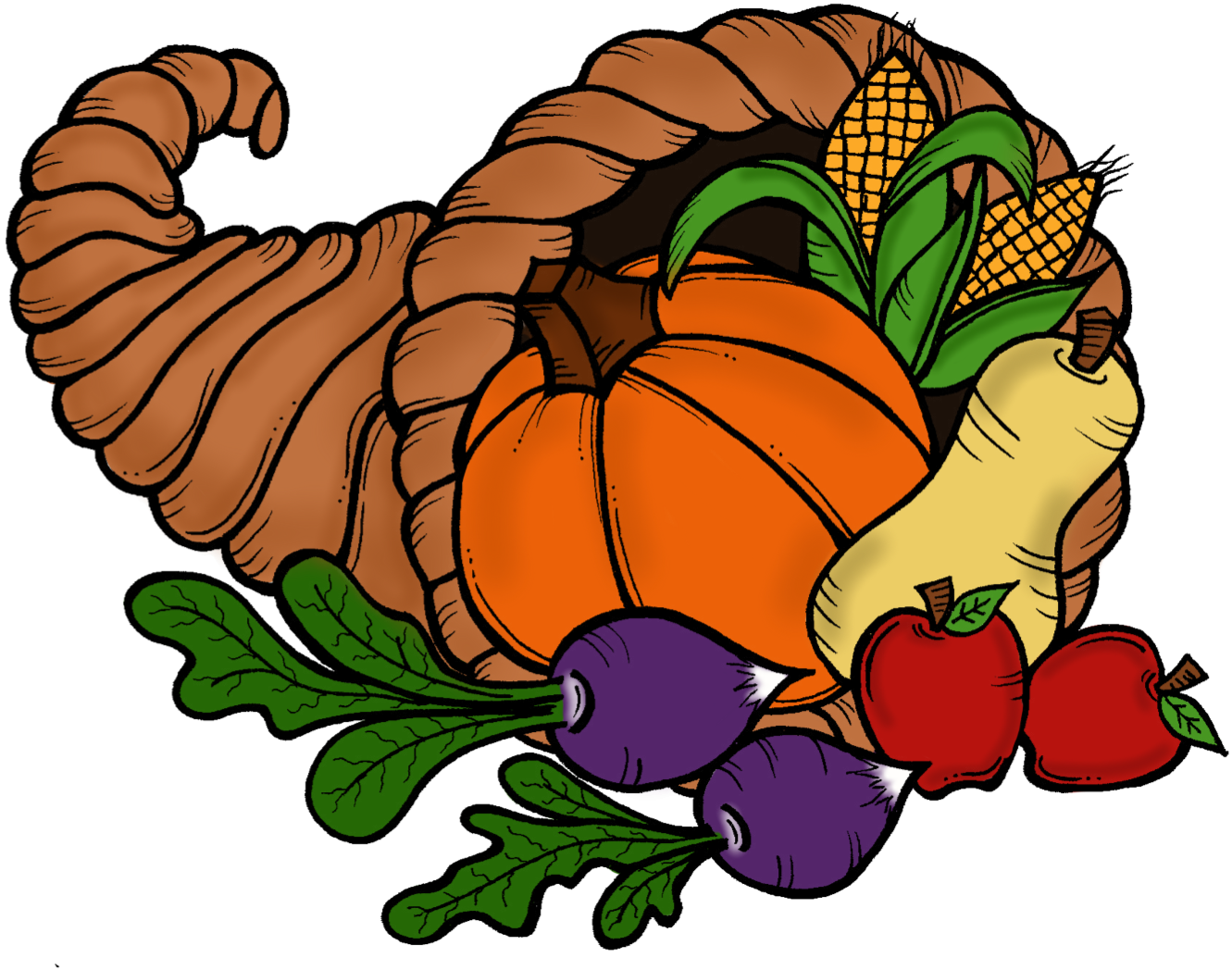 Download Thanksgiving Cornucopia Clipart - Clip Art Cornucopia - ClipartKey