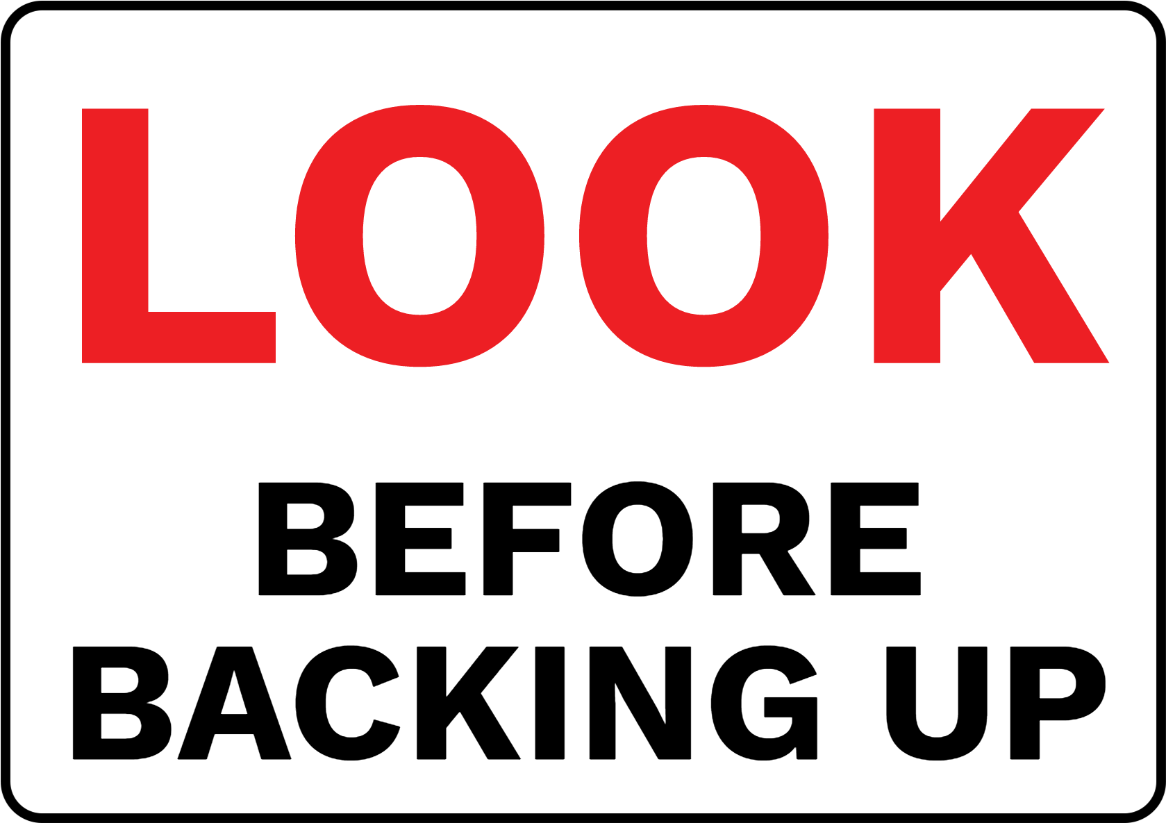 Download Look Before Backing Up - ClipartKey