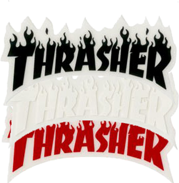 Download Flame/sm - Black Thrasher Sticker - ClipartKey