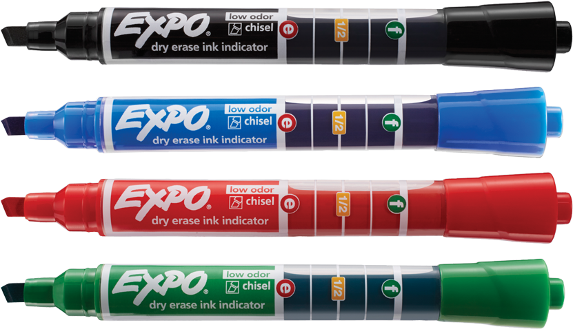 Download Expo Dry Erase Markers With Ink Indicator - Cylinder - ClipartKey