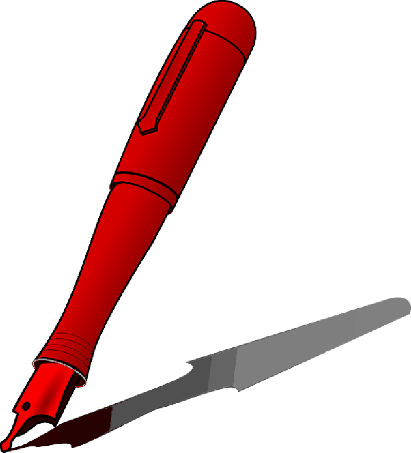 Download Paper And Pen Clipart , Png Download - Red Fountain Pen Clip ...