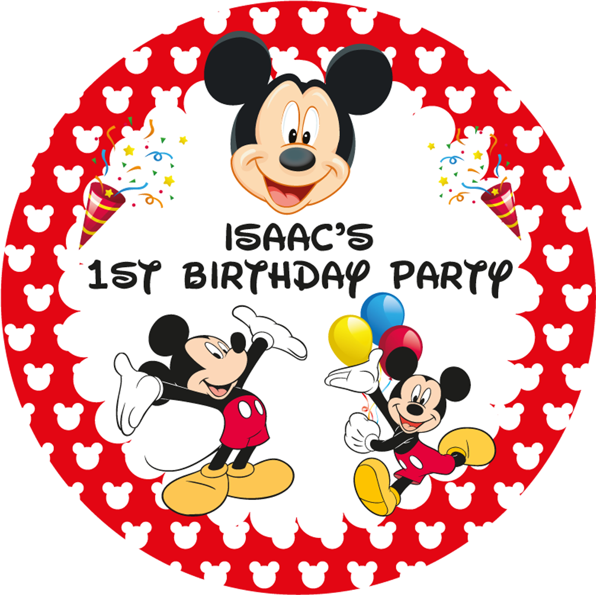 Download Mickey Mouse Party Stickers - ClipartKey