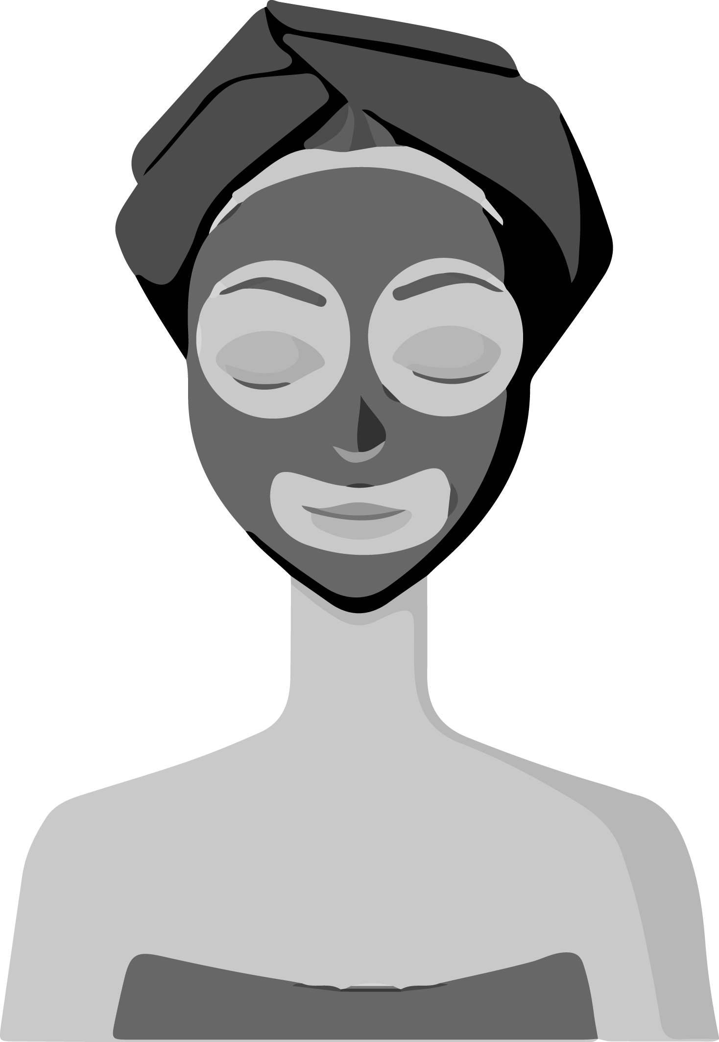 Download Black And White Skin Cartoon Face - ClipartKey