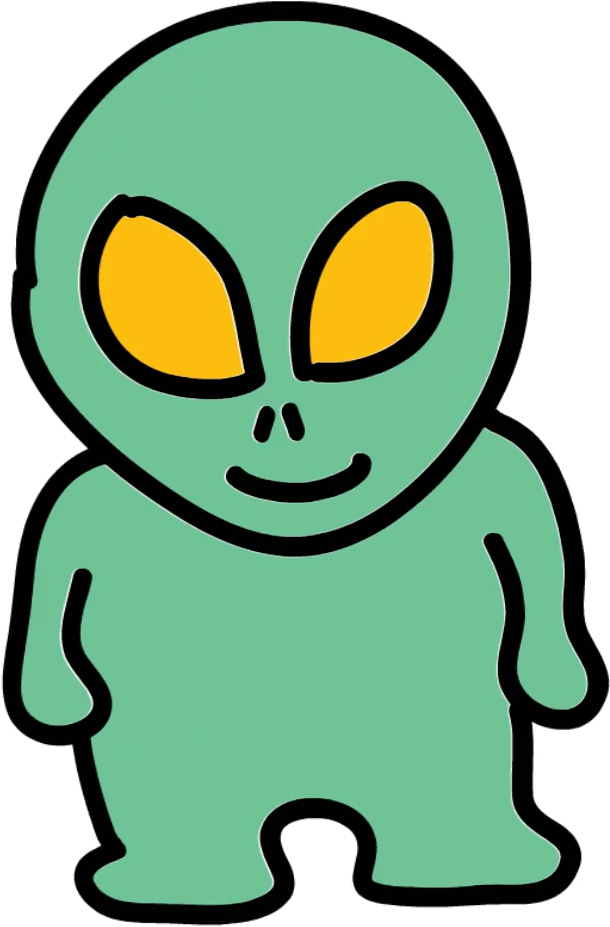 Download Alien Hand Drawn Color Animation With Transparent Background ...