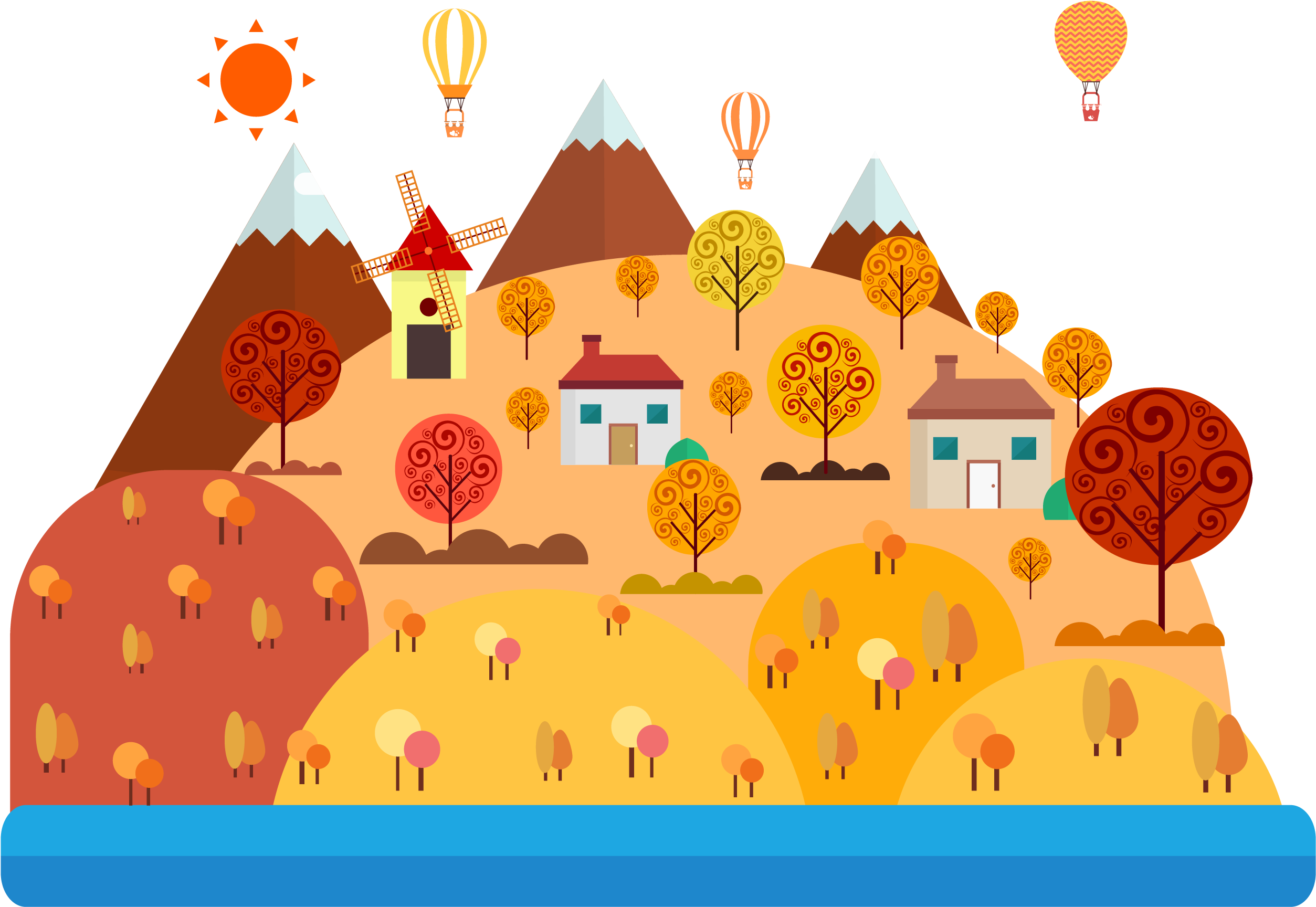 Download Transparent Small Town Clipart - Cartoon Drawing Of Town ...