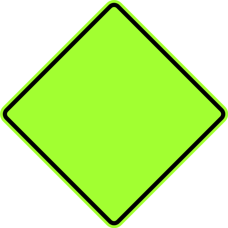 Download Transparent Diamond Shape Png - Green Diamond Road Sign ...