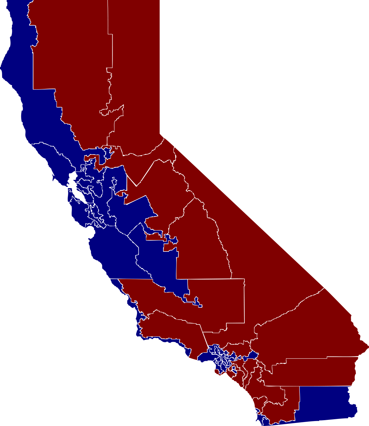 Download California District Map By Party - ClipartKey