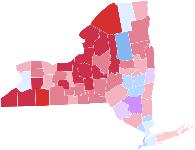 Download New York 2016 Election Map By County - ClipartKey