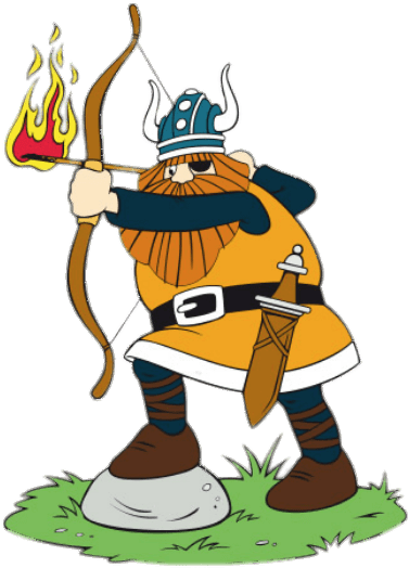 Download Halvar The Viking Aiming Flaming Arrow - Illustration - ClipartKey