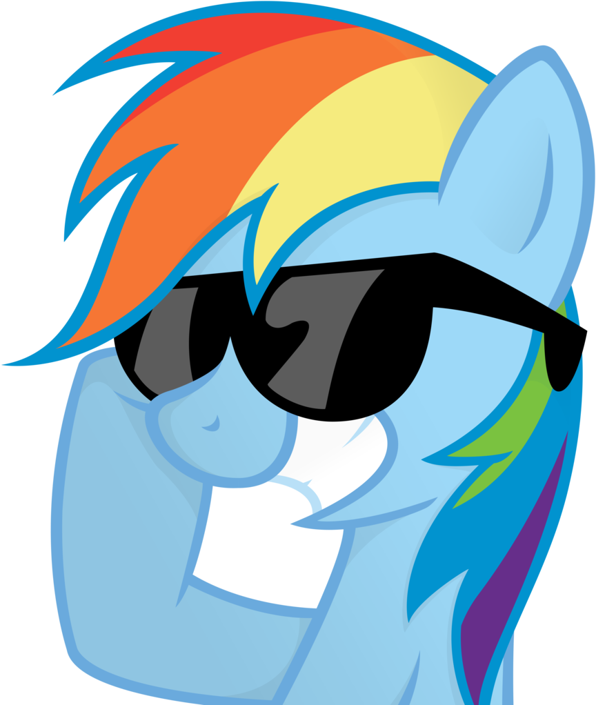 Download Rainbow Dash Sunglasses - Rainbow Dash With Glasses - ClipartKey