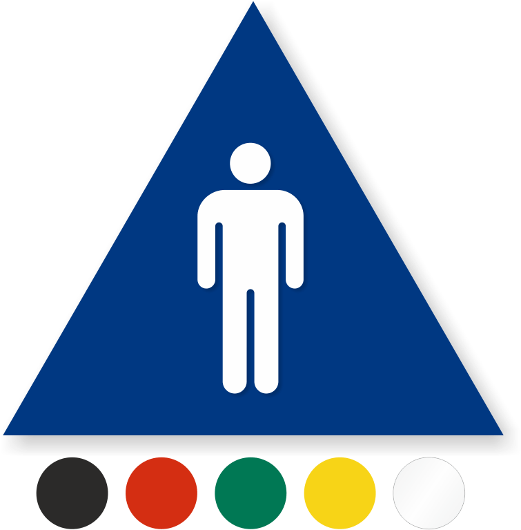Download Mens Restroom Sign Triangle - ClipartKey