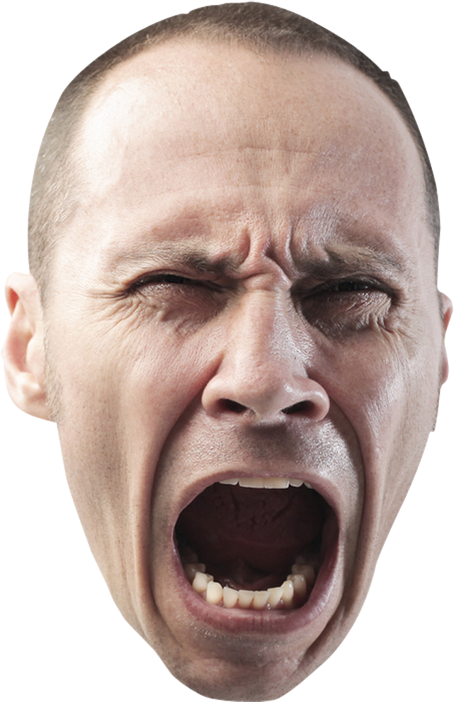Download Angry Man Png - Screaming Face Png - ClipartKey