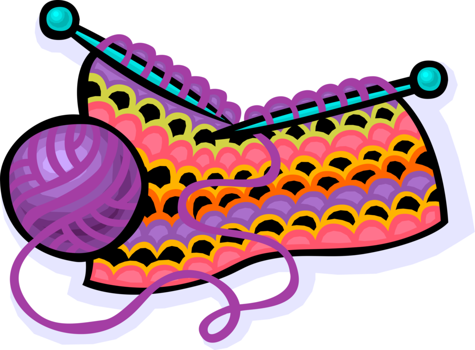Download Vector Illustration Of Wool Yarn With Knitting Needles ...