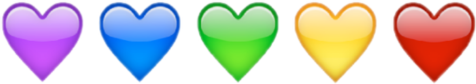 Download Rainbow Heart Love Emot Kawaii Cute Shine Aesthetic