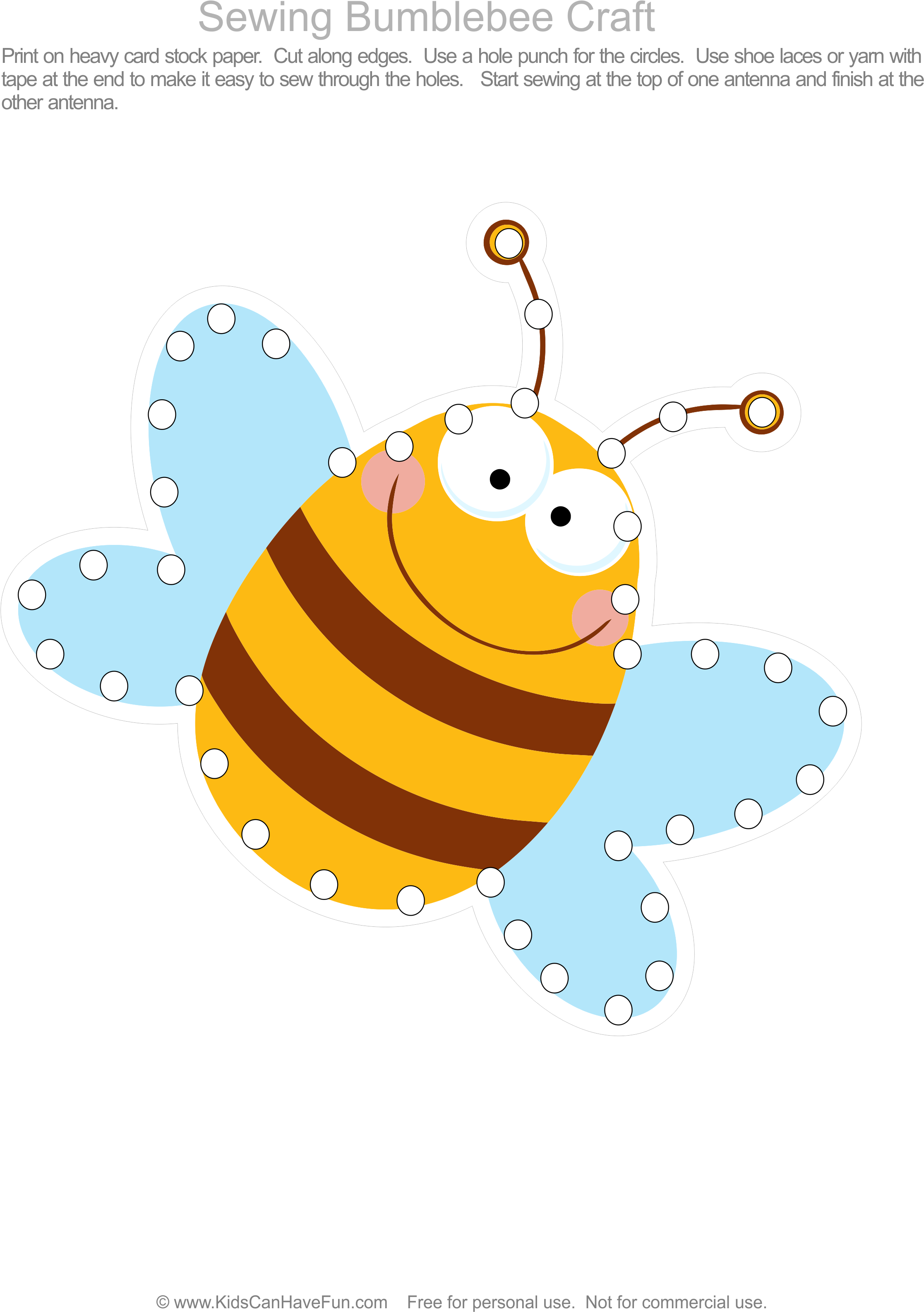 Download Insects Clipart Antennae - Bee Lacing Card - ClipartKey