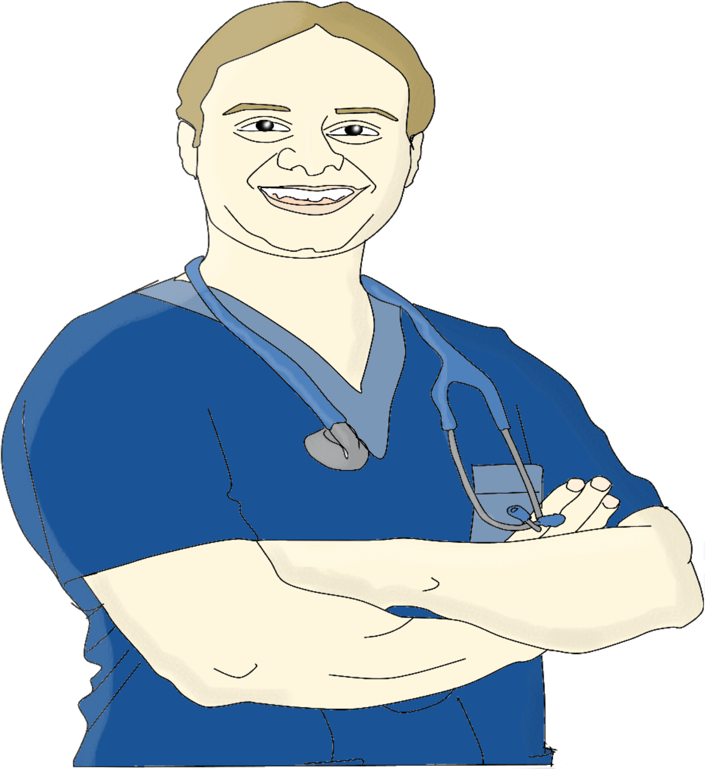 Download Drawing Of A Professional Male Nurse Free Image - Nursing Male ...