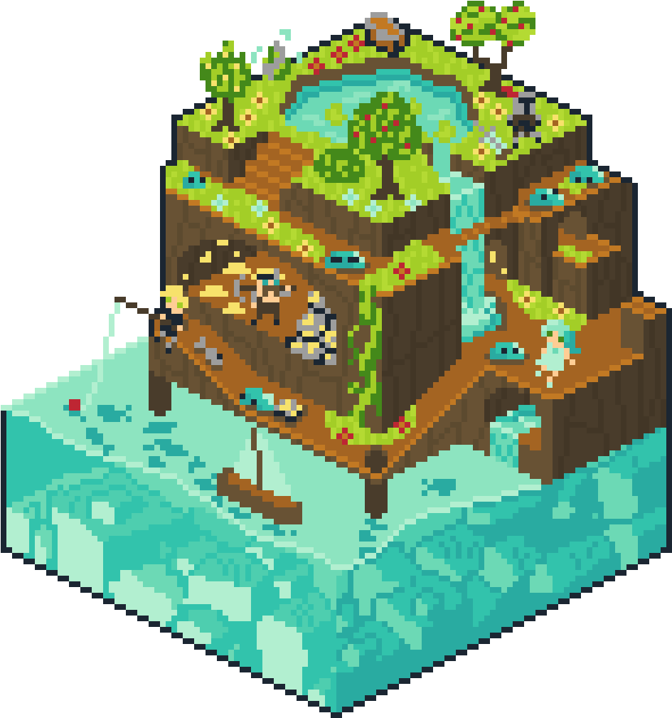 Download Dock Clipart Pixel Art - Isometric Pixel Art Landscape ...