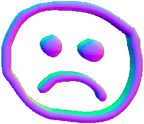 Download #aestetic #vaporwave #rainbow #3d #sad #face #green - Sad ...