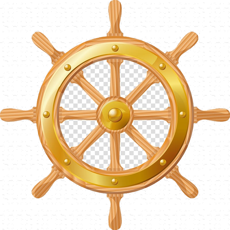 Download Ship Wheel Gold Cilp Art Ships Anchor Steering Transparent ...