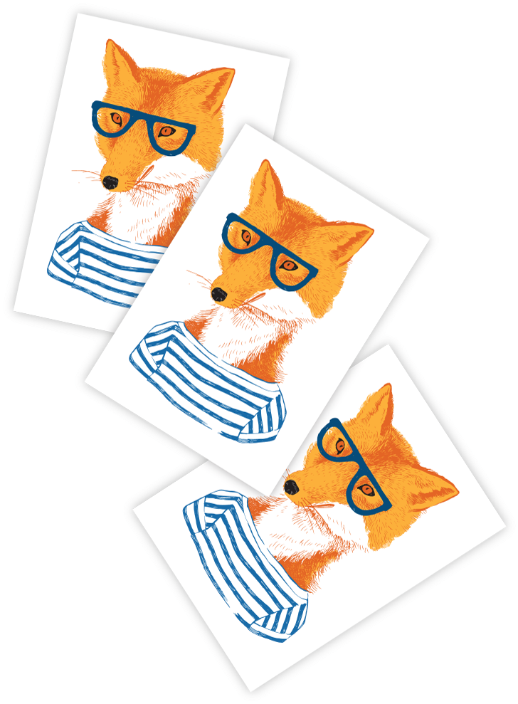 Download Hipster Fox" Class= - Cartoon - ClipartKey