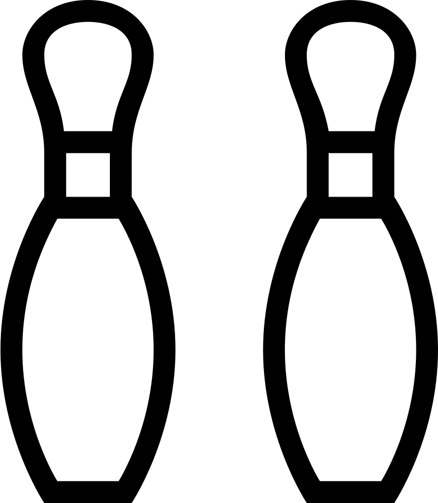 Download Bowling Pins Outline - Clipart Symmetrical Bowling Pin Outline ...