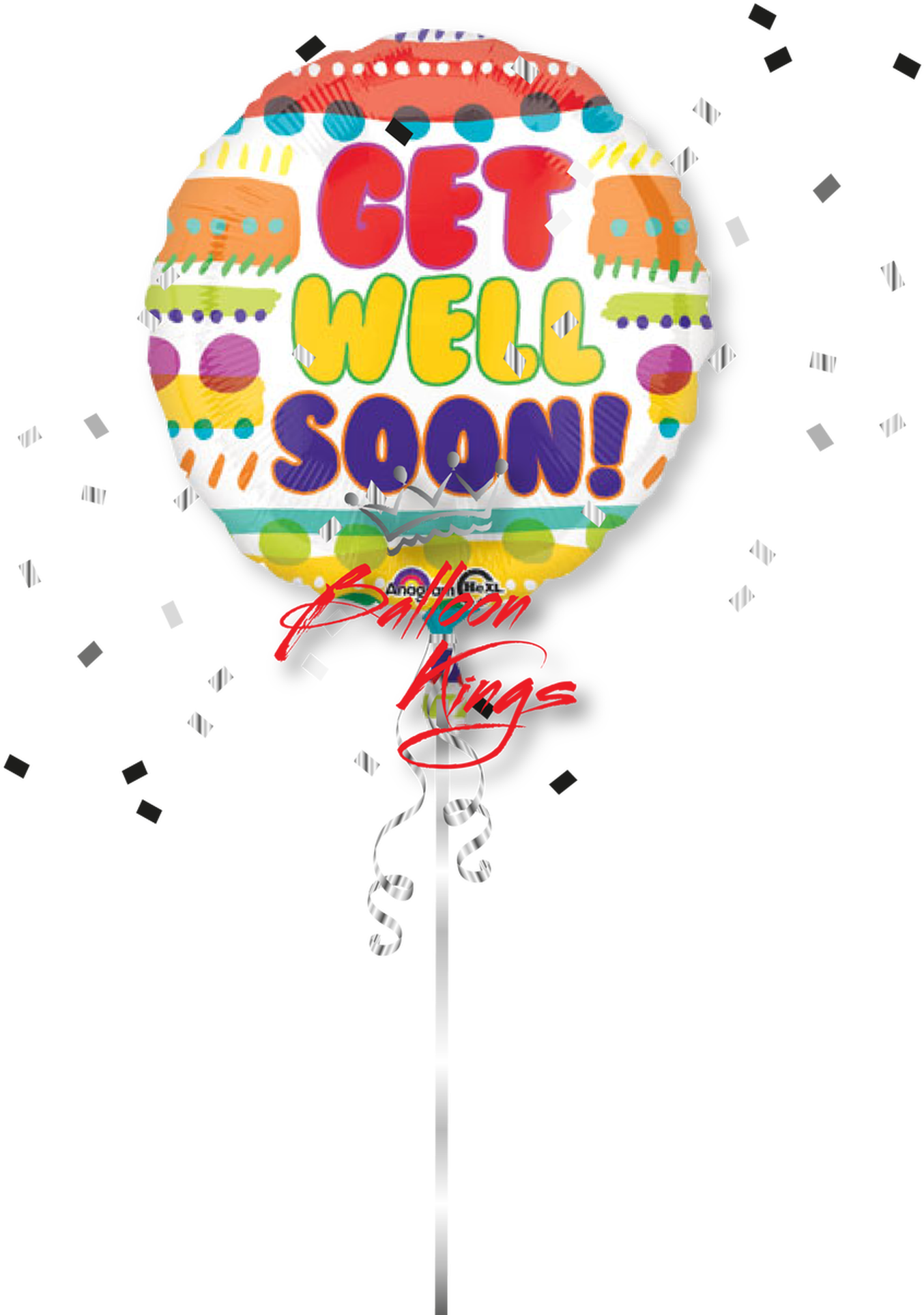 Download Get Well Soon Bubble Letters - Get Well Balloon On A Stick ...