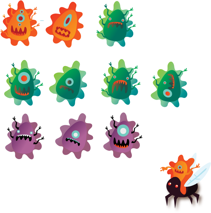 Download Germs - Cartoon - ClipartKey